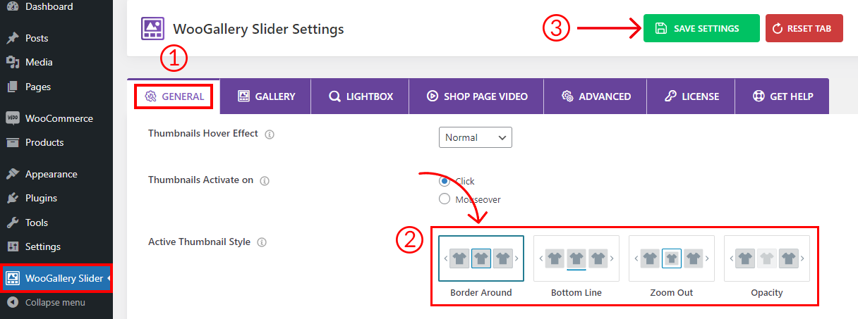 How to Set Active Thumbnails Style? – WooGallery Docs