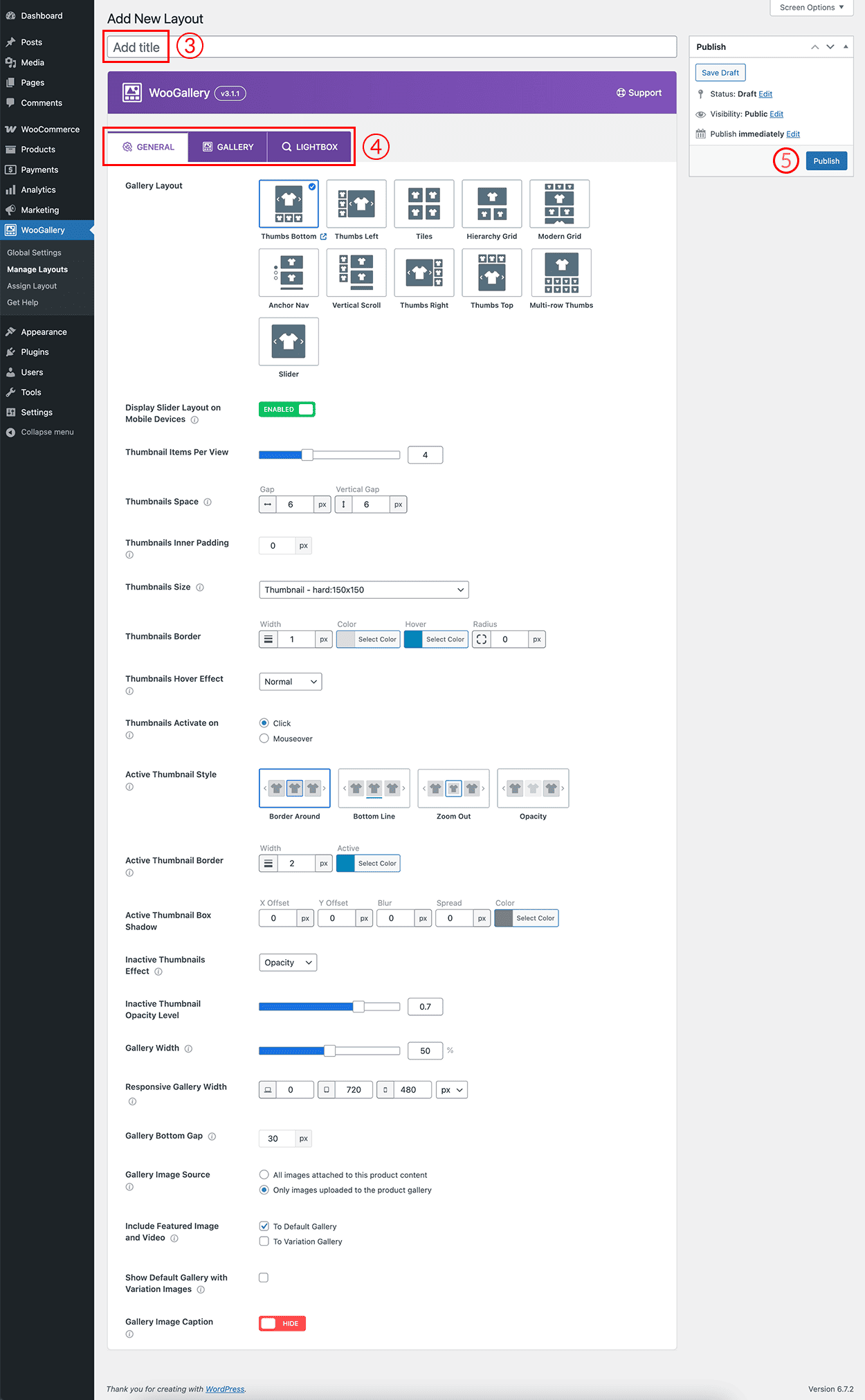 Manage Layouts – WooGallery Docs